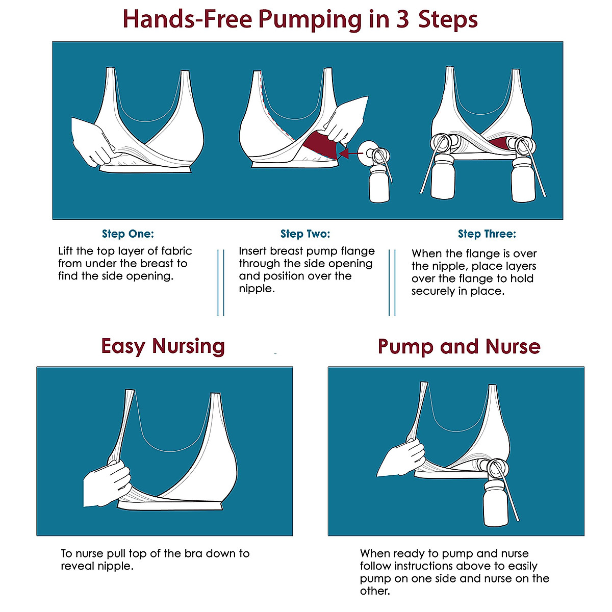 Rumina Racerback Hands Free Pump&Nurse Nursing Bra for Pumping. Perfect for Breastfeeding Pumps by Spectra, Medela, Lansinoh, etc., Black L