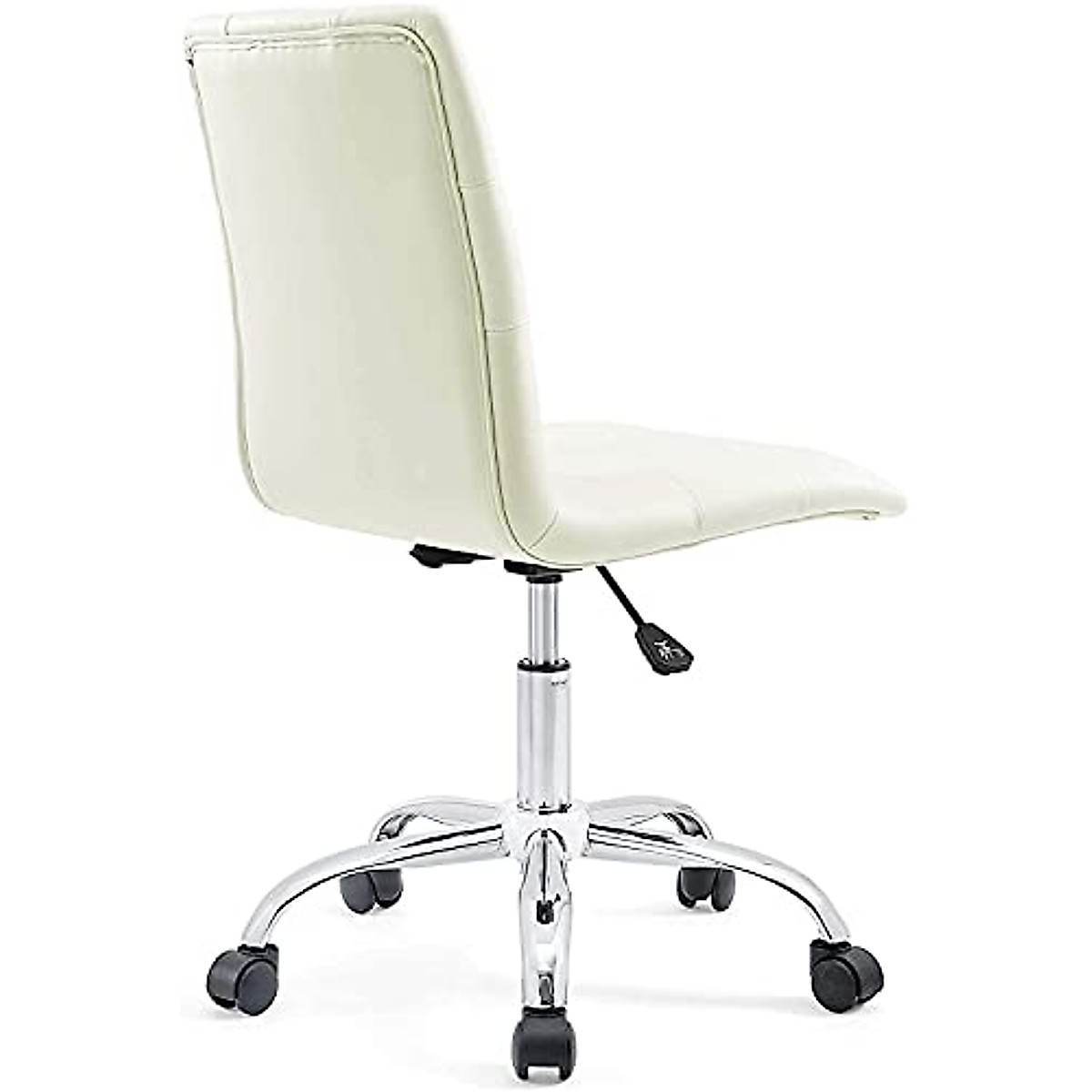 Modway Prim Ribbed Armless Mid Back Swivel Conference Office Chair In White