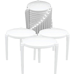 (1000 Pack) Pizza Saver Stand, White Plastic Stack