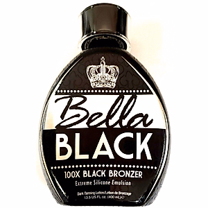 Bella Black 100X Bronzer Tanning Lotion – Premium Tanning Bed Lotion with Extreme Silicone Emulsion and Banana Fruit Extract – Instant Results – Dark Tanning Lotion for Indoor Tanning Beds - 13.5oz