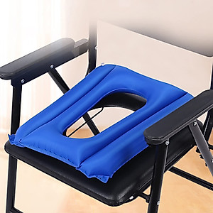 Eyourlife Inflatable Seat Cushion PVC Seat Cushion with Hand Pump Air Mattress Breathable Chair Cushion for Toilet Chair, Wheelchair (B)