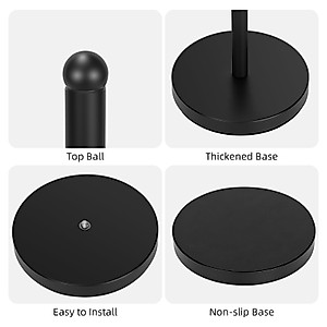 E-ROOM TREND Paper Towel Holder 1.8 LBS Heavy Weighted Base Sturdy Metal Paper Towel Dispenser Kitchen Steady Bathroom Towel Roll Stand Organizer Paper Roll Holder for Countertop Matte White(A075)