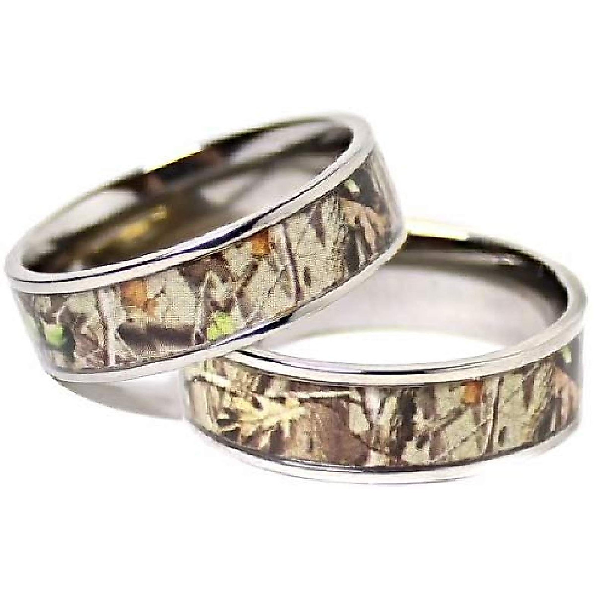 His & Hers Camo Wedding Ring Sets - Camo Wedding Band - Engagement Ring Set - Wedding Rings - Wedding Rings - Camo Rings for Women - Camo Rings for Men - Wedding Ring - His and Hers Rings