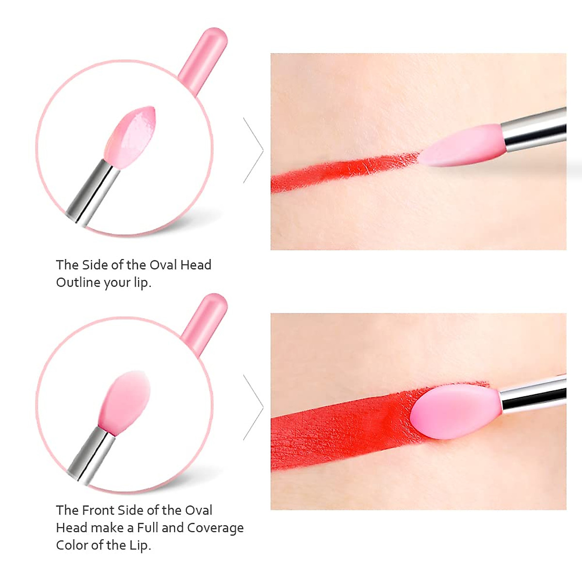 Silicone Lip Brushes 10pcs Makeup Lipstick Brush Wands Applicator Cosmetic Wands Fit Lip Mask Oil