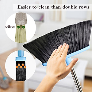OLLSDIRE Broom and Dustpan Set for Home 2024 Indoor Broom with Dustpan Combo Set Upright Dust Pans with Long Handle Angle Broom for Kids Garden Pet Hair Lobby Wood Floor Sweeping Kitchen