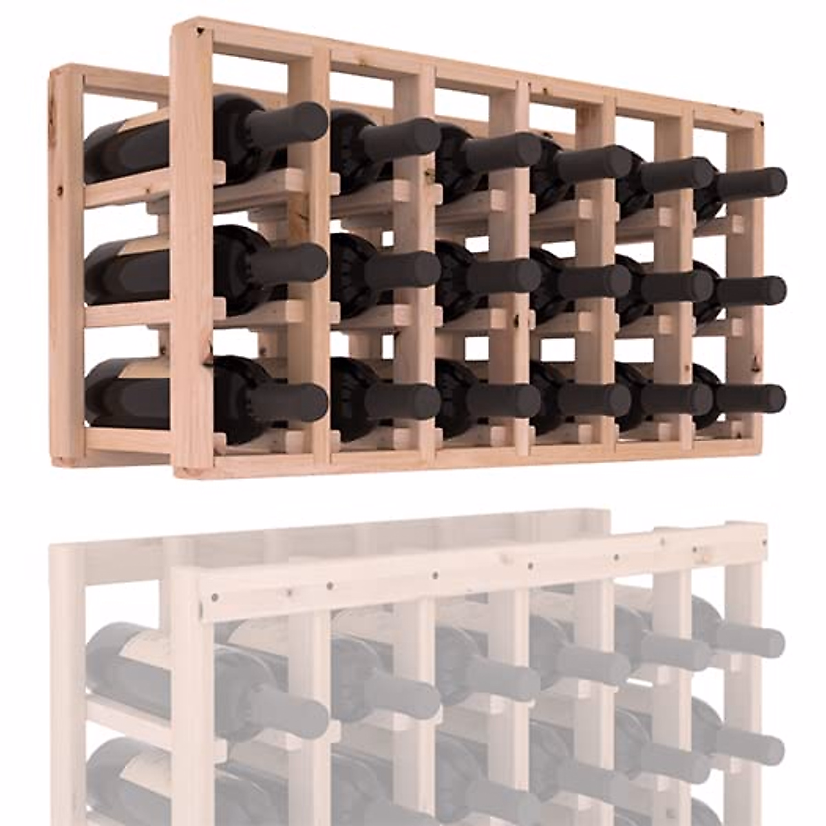 Wine Racks America® InstaCellar Countertop Wine Rack - Durable and Expandable Wine Storage System, Knotty Alder - Holds 18 Bottles