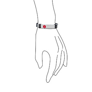 Bling Jewelry Personalize Identification Name Tag Bracelet Wrist Band Belt Buckle Mesh Bracelet for Men Women Silver Tone Stainless Steel Adjustable Custom Engraved