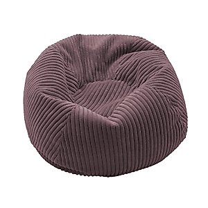 Factory Direct Partners 30" Soft, Plush Corduroy Bean Bag Chair, Furniture for Kid's Bedroom, Playroom, Rec Room; Perfect for Reading or Relaxing; Complete, Filled, Ready to Use - Lavender, 14623-LV