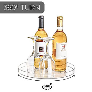 Smart Design Turntable Lazy Susan Spinning Organizer - 11.50 Inch - BPA Free Plastic Resin - Food, Condiments, Baking, Fridge, Freezer, Countertop, Cabinet, Pantry Storage - Kitchen - Clear