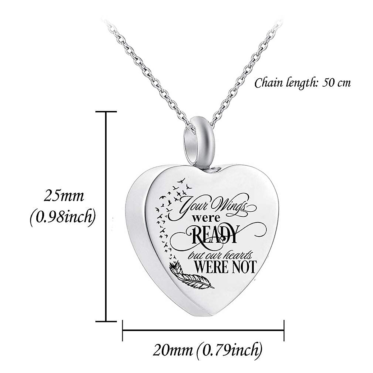 weikui God has You in his arms with Angel Wing Charm Cremation Ashes Jewelry Keepsake Memorial Urn Necklace with Birthstone Crystal (Little bird + Your +Angel Wing&12 Pcs Birthstone)