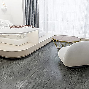 VEELIKE 12''x12'' Peel and Stick Wood Look Vinyl Tiles - 24 Pack, Waterproof, Self Adhesive, Removable, Distressed, Suitable for Floor, Bathroom, Bedroom, Kitchen