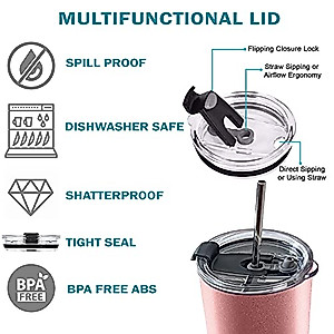 Fancyfams Teacher Tumbler, 40oz Stainless Steel Mug, Teacher Gifts for Women - Teacher Appreciation Gifts - Gifts for Teachers on Birthday, Best Teacher Ever (Thank You 22oz - Rose Gold)