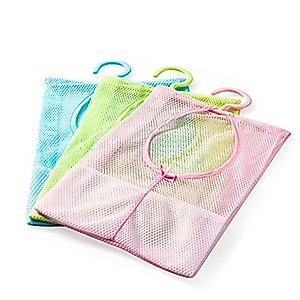 Wall Hanging Clothes Laundry Bag Mesh Organizer Sundries Toy Pouch