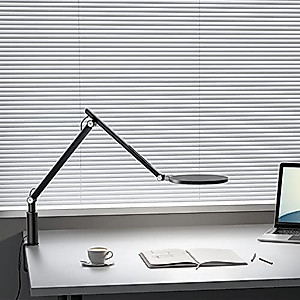 UPERGO LED Desk Lamp,Clip-on Desk Light for home office,Swing Arm Table Lamp with Clamp,Study,Computer,Task Lamp,Workbench Drafting,Video Conferencing lighting,Adjustable Brightness, Color Temperature