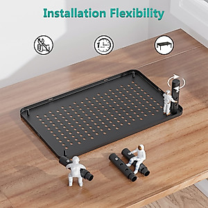 WALI Monitor Stand Riser, Adjustable Laptop Stand Riser Holder, 3 Height Adjustable Underneath Storage for Office Supplies (STT003), 1 Pack, Black