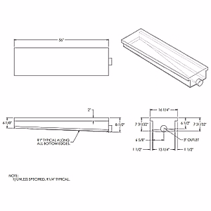 RecPro 23 Gallon RV Holding Tank 56" x 16 1/4" x 8 1/2" | 3366 | Black Waste Water | Includes Fittings Kit | Made in America