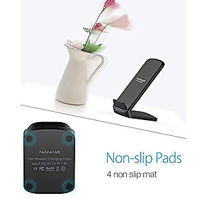 NANAMI Fast Wireless Charger, Qi Certified Wireless Charging Stand with QC3.0 Adapter USB Charger for iPhone 14/13/12/SE 2020/11/XS Max/XR,10W Compatible Samsung Galaxy S23/S22/S21/S20/S10/S9/Note 20