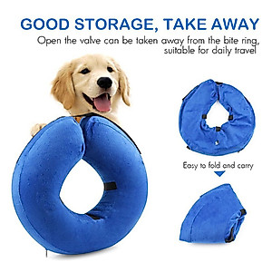 Hyan Pet Protective Recovery Inflatable Collar-Soft Adjustable Comfortable Pet E-Collar for Dogs and Cats -Surgery Recovery Collar Pets Touching Stitches or Biting Wound (S-Neck Circumference 6-9")