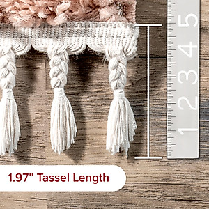 nuLOOM Neva Modern Tasseled Shag Area Rug, 7x9, Pink