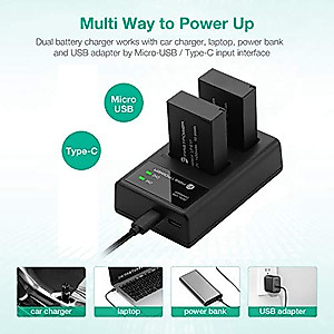 FirstPower 2-Pack LP-E17 Battery and Dual USB Charger Compatible with Canon EOS RP, Rebel T6i, T7i, T8i, T6s, SL2, SL3, M3, M5, M6, 200D, 77D, 750D, 760D, 800D, 8000D Digital SLR Camera