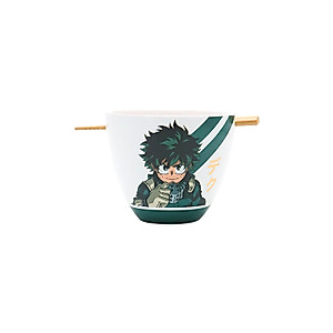 Hot Topic My Hero Academia Chibi Deku & Bakugo Ramen Bowl With Chopsticks