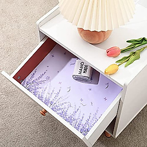10 Sheets Drawer Liners for Dresser Lavender Scented Drawer Liners Drawer Paper Liner Non Adhesive Scented Liners for Drawers Fragrant Drawer Liners for Home Shelf Closet (Lavender,Lavender)