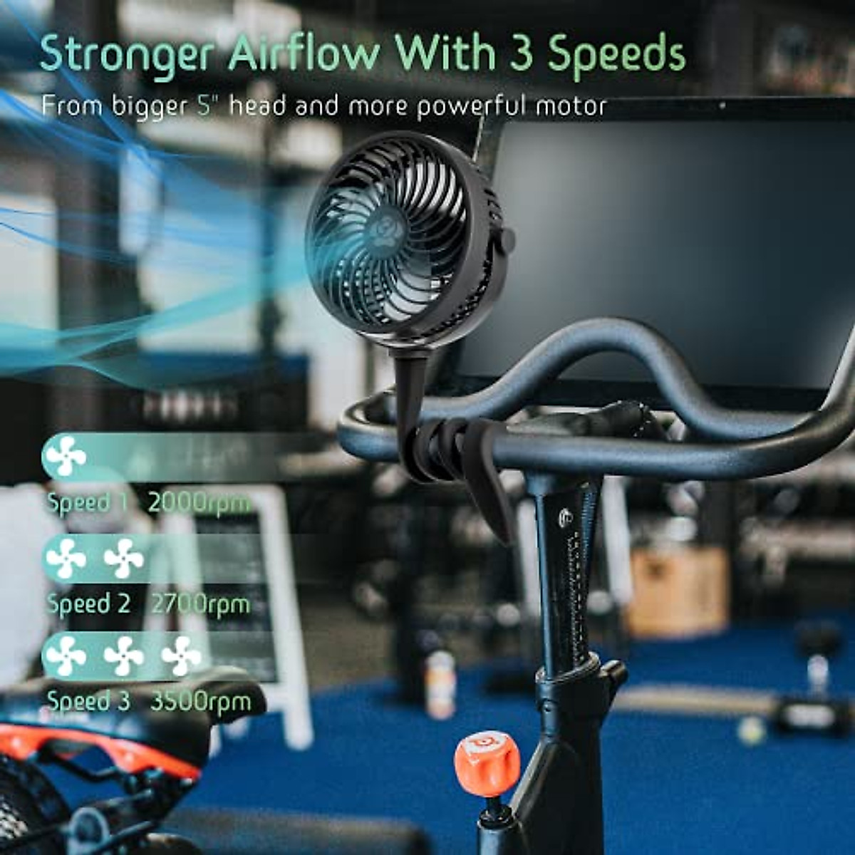 Portable Fan, Baby Stroller Fan, Mini Small Fan with Flexible Stand, USB or Battery Powered Rechargeable Fan for Bedroom Crib Desk Treadmill Car Bike Seat, 360 Rotation (Black)…