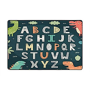 Generic Soft Rug Large Area Rugs, Dinosaur Funny Letters Comfortable Indoor Carpet, Baby Play Mat for Living Room Bedroom Nursery Home Decor Floor Mat 72 X 48 Inch…, Multi