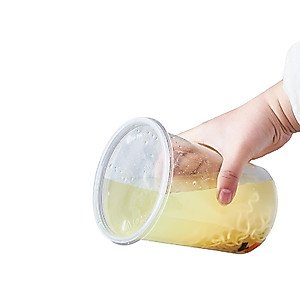 Jaluxing [42 Sets - 32 oz. Plastic Deli Food Storage Soup Togo Containers With Airtight Lids Clear Disposable Takeout Quart Container (Formerly FULING)