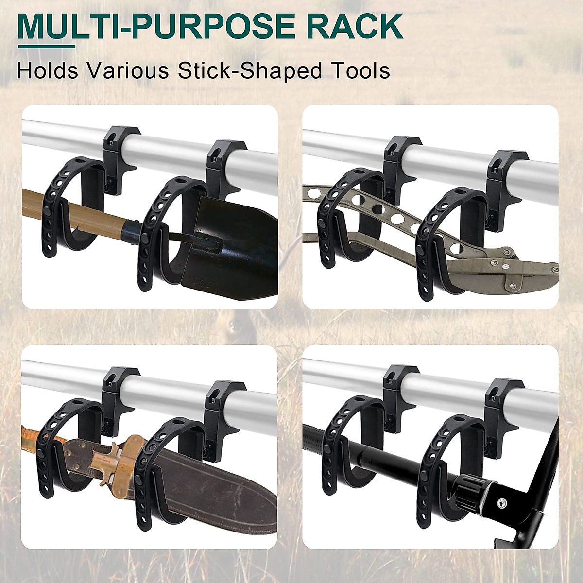 UTV Gun Holders 2 Sets - StarknightMT Roll Bar Tool Gun Racks Fits 1 1.5 1.75 2 Inches Roll Bar, Compatible with Polaris RZR Ranger Can-Am Kawasaki Snowmobile Golf Cart
