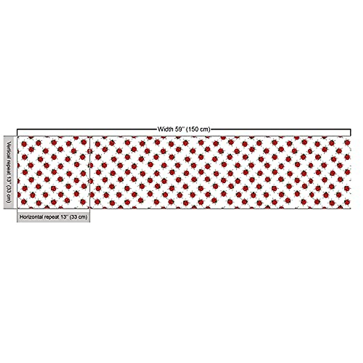Ambesonne Ladybugs Fabric by The Yard, Ladybugs Pattern Bunch of Bugs Infinite Speckled Marked Insect Theme Playroom, Decorative Fabric for Upholstery and Home Accents, 1 Yard, White Red