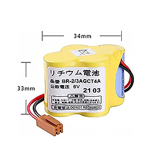 Meewellvetry (3-Pack) BR-2/3AGCT4A /A98L-0031-0025 6V 4400mAh Replacement Battery Replace for FANUC CNC System with Brown Plug Non-Rechargeable