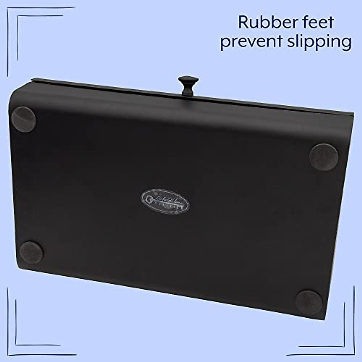 AuldHome Farmhouse Black Bread Box; Retro Vintage Style Enamel Countertop Bread Bin