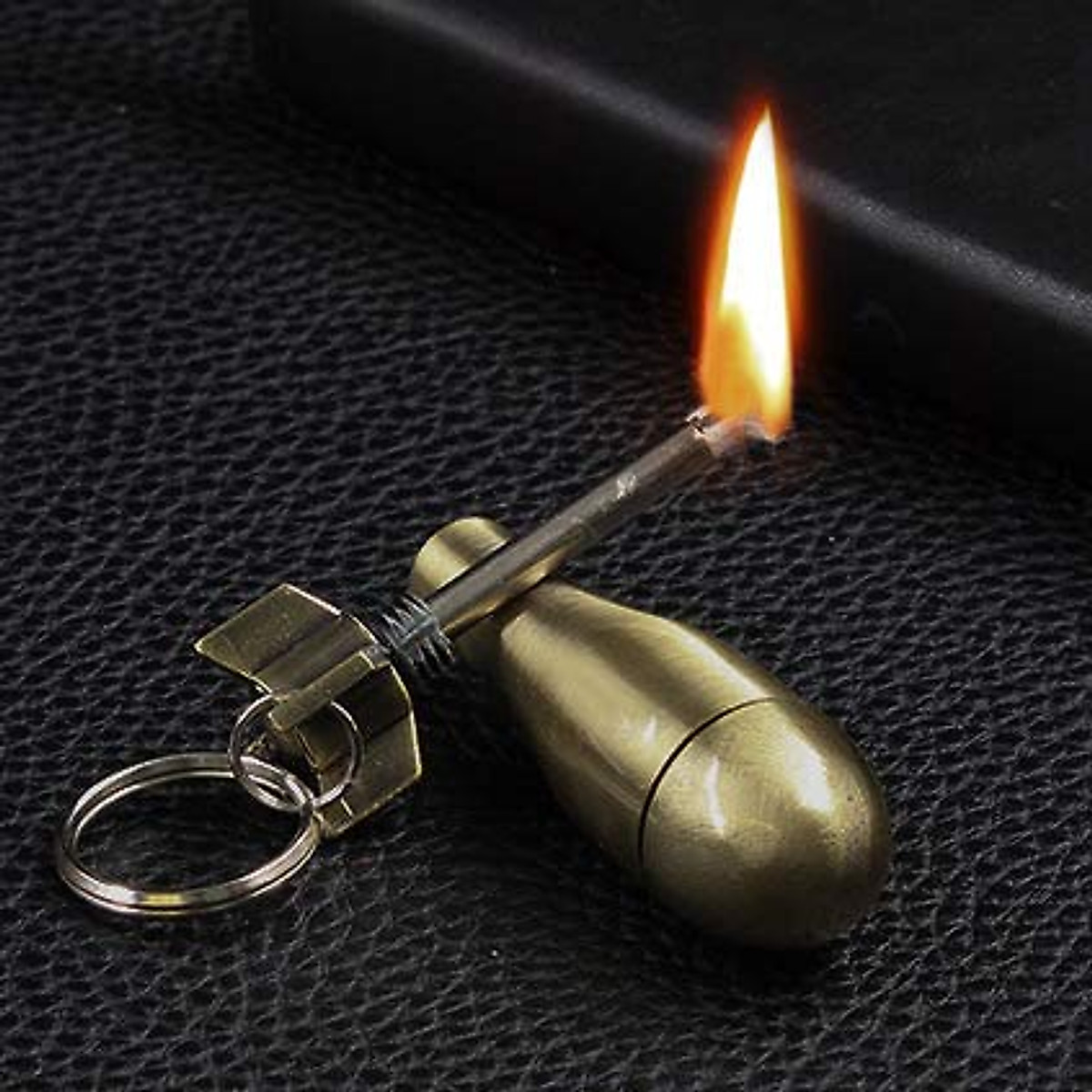 EwiutoijngiQan Permanent Match Fire Starter Permanent Match Waterproof Emergency Survival Camping Keychain Lighter for Outdoor(No Oil) (Silver-5pcs)