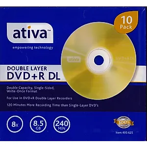 Ativa Double Layer DVD + R DL 495 625 10 Pack