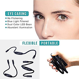 Vekkia Lightweight Neck Reading Light, Book Light for Reading in Bed, Neck Light for Knitting,3 Colors,9 Brightness,Rechargeable,Hand Free,Portable,Long Lasting,Suitable for Crocheting,Sewing,Craft