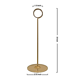 Urban Deco 16 Pieces Table Card Holder 8 inches Table Number Holders Place Steel Card Holders for Photos, Food Signs, Memo Notes, Weddings, Restaurants, Birthdays (Gold)