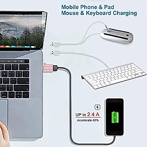 MOSISO USB C to USB Adapter 2 Pack, USB Type-C to USB Connector, Thunderbolt 3 to USB 3.0 Converter OTG Compatible with MacBook Pro 2020-2016/Air 2020-2018/Laptop Tablet/More Type-C Devices, Rose Gold