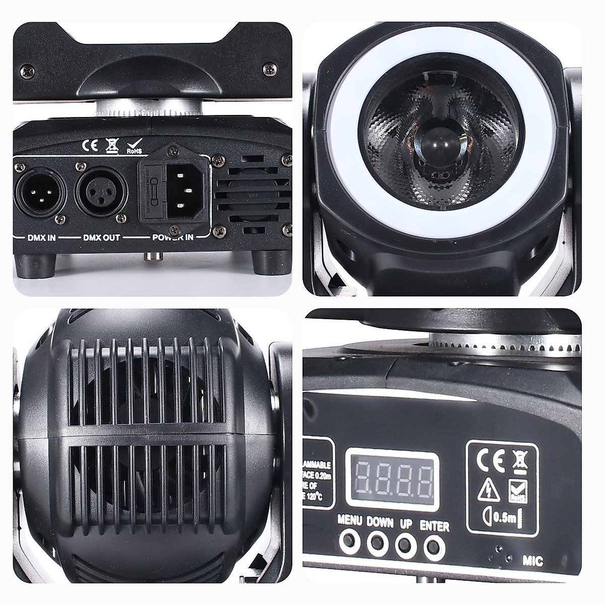 Mini Moving Head DJ Light LED 60W Beam Moving with Halo Effect RGBW 4in1 Dj Light Beam Moving Heads Lights Super Bright Led Dj Spot Light DMX Control