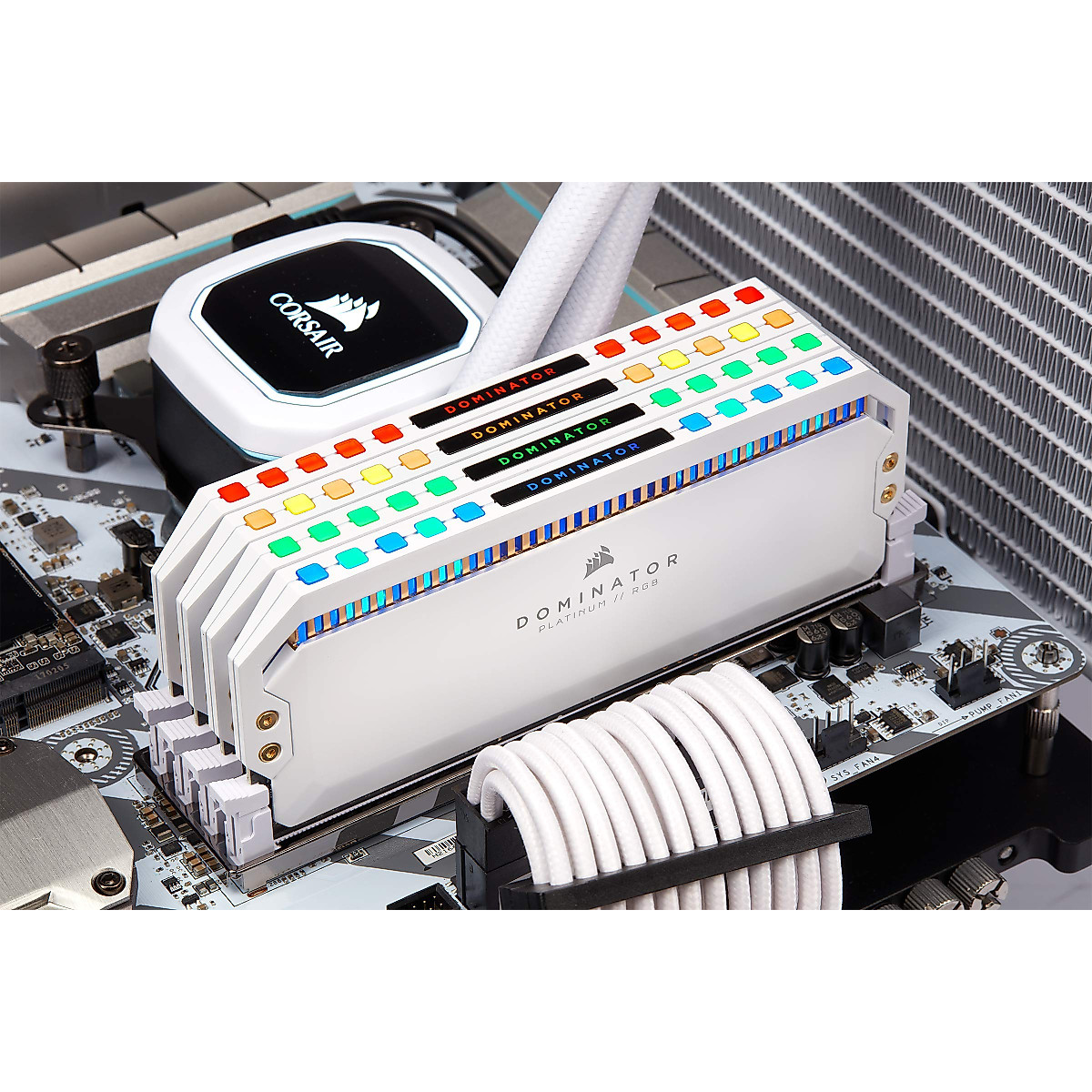 Corsair Dominator Platinum RGB DDR4 16GB (2x8GB) 3600MHz C18 Desktop Memory (12 Ultra-Bright CAPELLIX RGB LEDs, Patented DHX Cooling, Wide Compatibility, Intel XMP 2.0) White