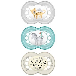 MAM Original Day & Night Baby Pacifier, Nipple Shape Helps Promote Healthy Oral Development, Glows in the Dark, 6-16 Months, Unisex,3 Count (Pack of 1)