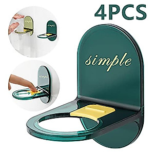 Daveitl 4PCS Retractable Shower Gel Hanger, No Punching Shower Gel Storage Rack, Shampoo Bottle Shelf, Shampoo Hook Bathroom Accessories for Shower Kitchen Bathroom Toilet Wall (B)