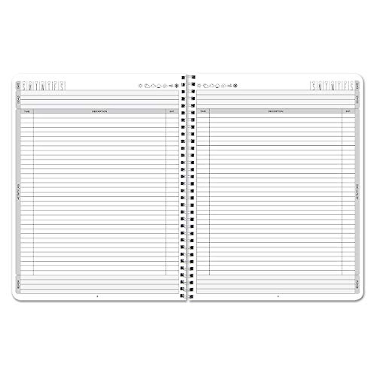 BookFactory Daily Activity Log Book/Day Log Book/Diary/Productivity Notebook, Wire-O - 100 Pages, 8.5" x 11" (LOG-100-7CW-PP-(DailyActivity))
