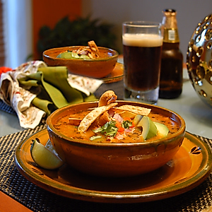 Ancient Cookware, Mexican Clay Soup Bowl, Plain, 20 Ounces