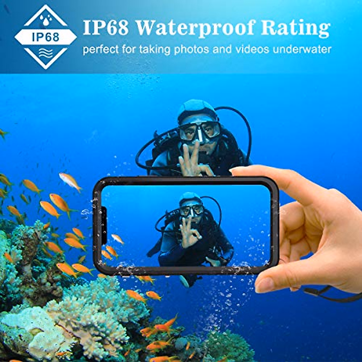 SPORTLINK Waterproof Case for iPhone 11, Full Body Heavy Duty Protection Full Sealed Cover Shockproof Dustproof Built-in Clear Screen Protector Rugged Case for iPhone 11 6.1 Inch