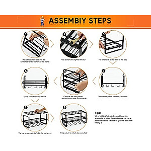 Power Tool Organizer, Garage Storage Wall Mount with 2 Pc Shelves/Heavy Duty Garage Organizers/Utility Rack for Screwdriver Pegboard Shed Workshop Cordless Drill Holder/Dad & Husband Garage Gifts