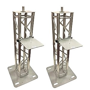 (2) 4.92ft 1.5M DJ Lighting Aluminum Truss Totem + Adjustable Height Shelf Moving Head + Speaker Pole