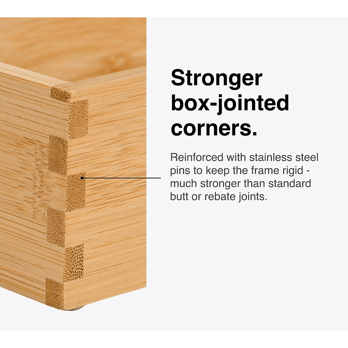 Stedware Kitchen Drawer Organizer, Heavy Duty Reinforced Silverware Divider Tray, Expandable Bamboo Utensil Holder for Flatware, Cutlery, Knives - Kitchen Organization and Storage