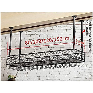 Ceiling Stylish Simplicity Cup Holder Stylish Simplicity Glass Bottle Holder Household Goblet Holder Glass Wine Cup Bracket Bracket Kitchen Bar Floating Rack (Bronze 120 * 25Cm), PIBM, White, 150