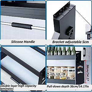 YIYIBYUS Pull Down Shelf,Pull Down Shelf Cabinet Organizer,24 Inch Kitchen Pull Out Cabinet Organizer,Convenient Heavy-Duty 2-Tier Wall Pull Down Shelf